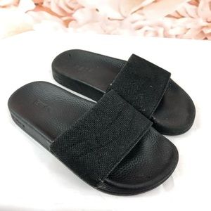 bebe | Shoes | Bebe Slippers Shimmer Black Size Medium 31 | Poshmark